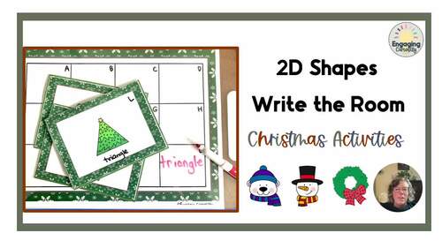 Christmas 2D Shapes Differentiated Write the Room with Math Worksheets ...