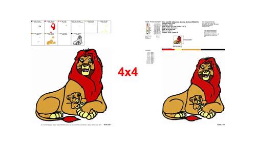 Mufasa and Simba Lion King father son embrace embroidery designs ...