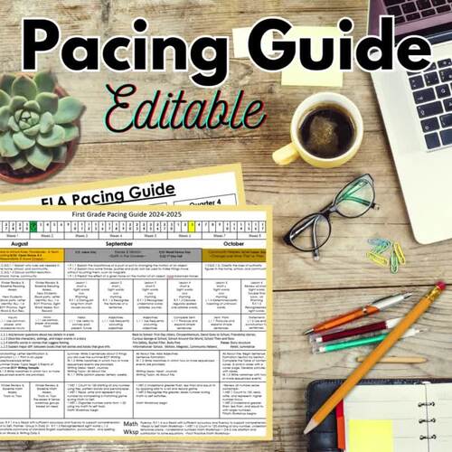 Comprehensive First Grade Pacing Guide and Editable Templates PPT- Year ...