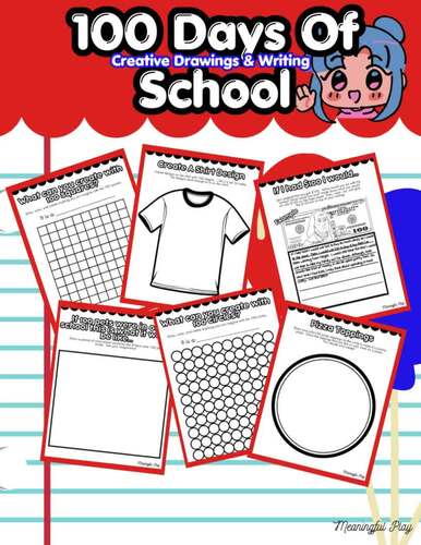 100 Days of School Activities Creative Drawings and Writing by ...