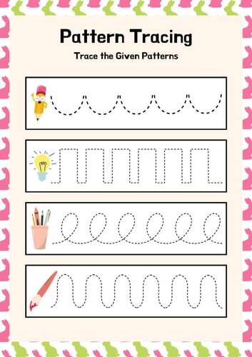 Pattern Tracing Easter Worksheet PreK - 2nd Easter Activity Printable