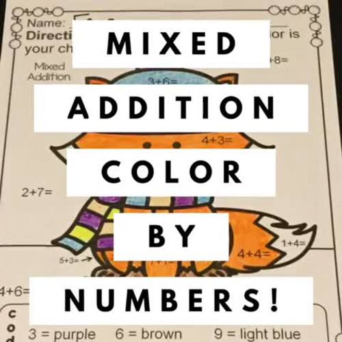 Winter Color By Number Addition by Fern Smith's Classroom Ideas | TpT