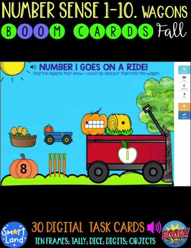 Number Sense and Counting Practice 1-10 digital cards | Pumpkin Wagons