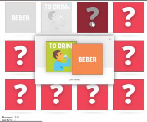 Spanish H5P: "Regular ER Verbs" Memory Game by Sudden Homeschool