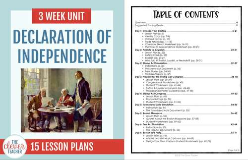 Declaration of Independence Unit | 5th Grade - 8th Grade by The Clever ...