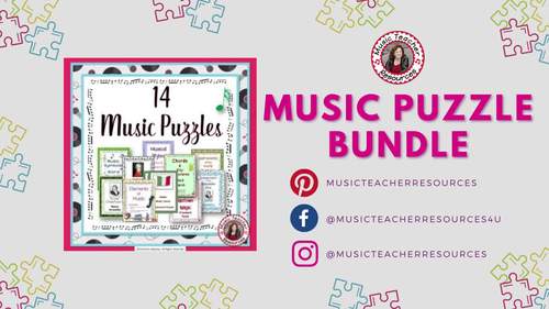 Music Word Search and Crossword Puzzle Bundle by MusicTeacherResources