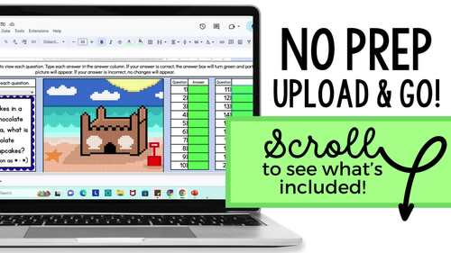 6th Grade Math Review | End of the Year Review Pixel Art Digital ...