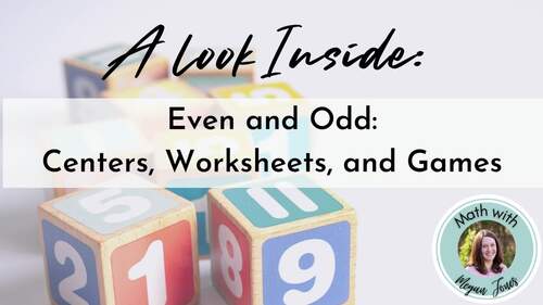 Even and Odd Numbers Worksheets, Centers, and Games SOL 2.NS.1 H I J
