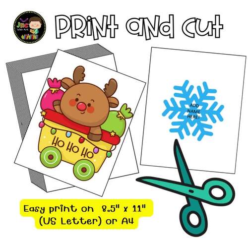 Christmas Train Bulletin Board Kit Festive Door Decor Editable by JNC ...