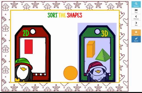 Christmas Math Boom Cards 2D or 3D Sorting Shapes 1st Grade Math ...