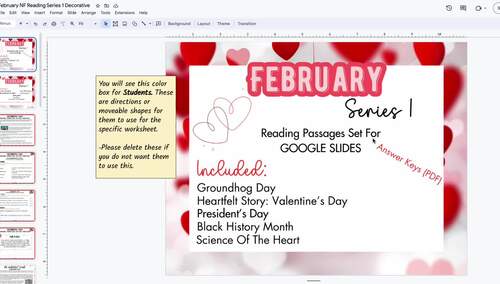 February Reading Passages Series 1 Set of 5, w/ Comprehension, DIGITAL ...