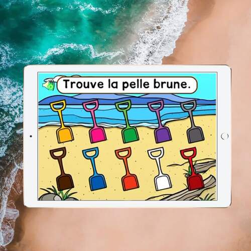 Trouve la couleur BRUN avec audio | Cartes Boom | La plage | TPT
