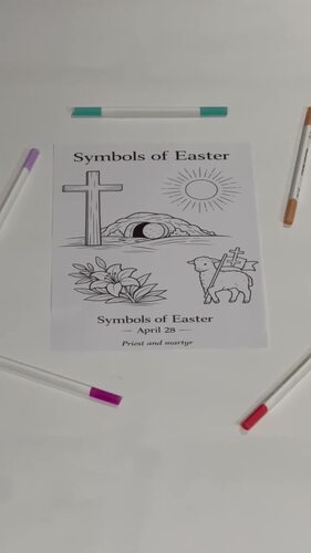 Symbols of Easter Coloring Page | Catholic Easter Printable | Empty ...