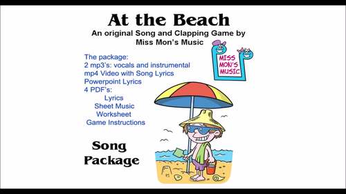Song & Clapping Game | “At The Beach” | Song Package by Miss Mon's Music