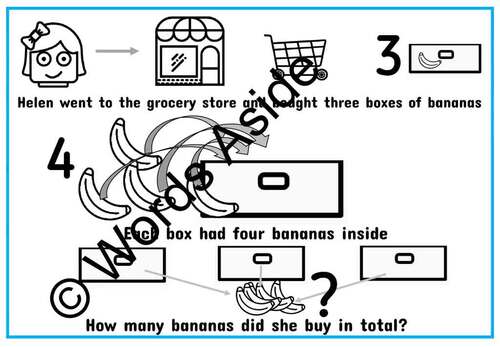 AAC Math Visual Support Multiplication Word Problem by Words Aside