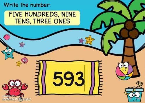 Place Value Hundreds Tens and Ones Boom Cards™ Distance Learning