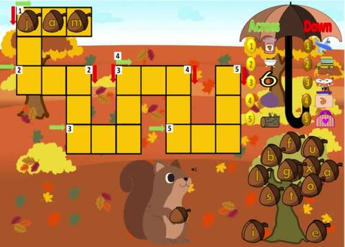 Seasonal CVC Crossword Puzzle Boom Cards by Teacher's Pride | TPT