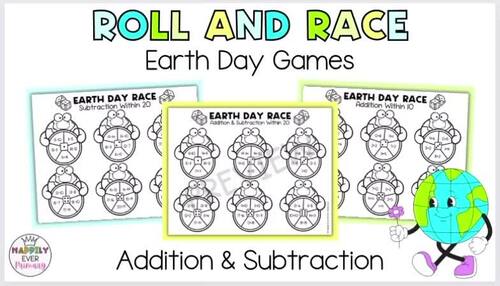 Earth Day Roll & Race Math Dice Games Bundle by Happily Ever Primary ...