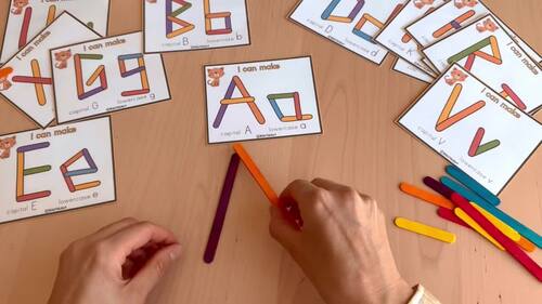 Letters Popsicle Sticks Mats Alphabet Fine Motor Skills Activity by ...