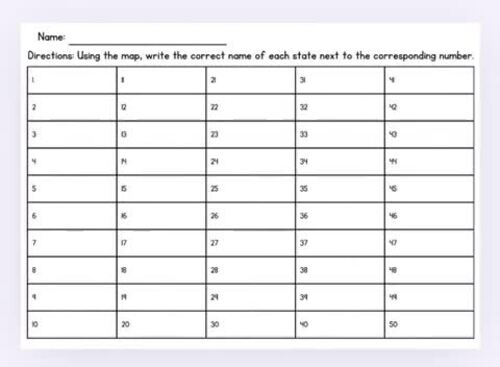 50 U.S. States Map Quiz | Identify All 50 States | Geography Activity