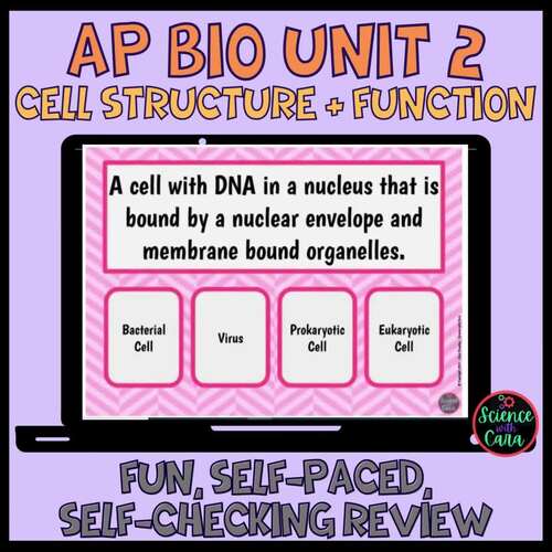 Unit 2 AP Bio Boom Card Review Structure and Function of a Cell | TPT