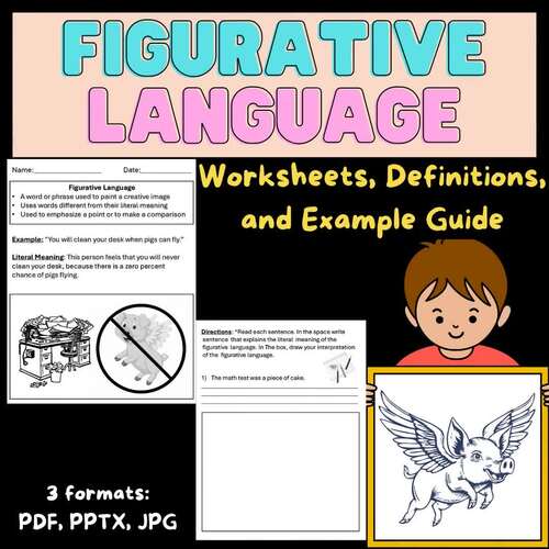 Figurate Language Worksheets with Example and Definitions by iLearn English
