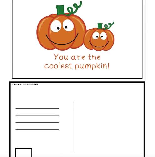 Printable Halloween Postcards for Students and Coworkers | TPT