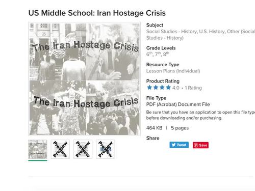 US Middle School: Iran Hostage Crisis by Social Studies Studio | TPT