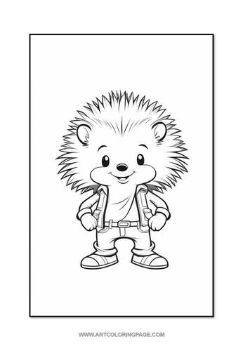 Hedgehog Coloring Sheet for Children Vol 3: Hedgehog at Work | TPT