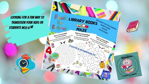 Back to School Maze - Help the Overdue Library Book Get Returned to the ...