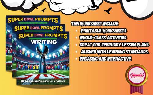 2025 Super Bowl Prompts Writing Activities Craft 3rd,4th,5th,6th ,7th ...