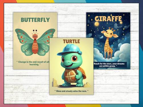 20 Educational Animal Posters bundle - Printable Learning Aids for Kids