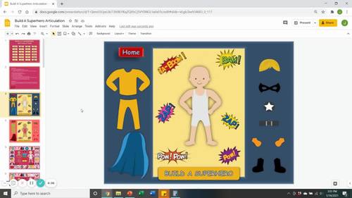 No Prep Google Slides™ Articulation Build a Superhero Game | TpT