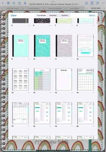 25-26 Ultimate Teacher Planner {Green & Teal} by A Ginger Mess | TPT
