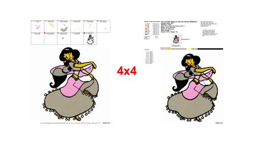 Beautiful Princess Jasmine dancing pink dress gold details embroidery ...