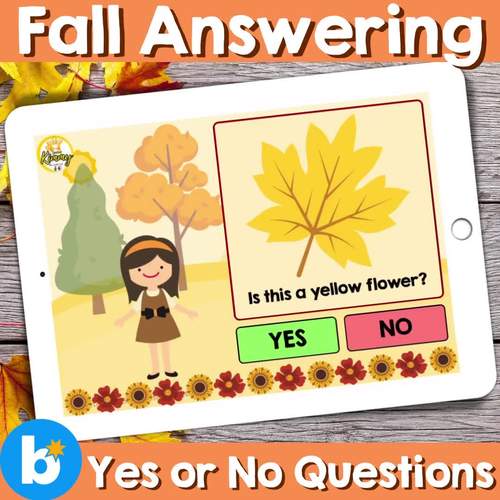Fall Answering Yes or No Questions Boom Cards by Teacher Kimmy | TPT