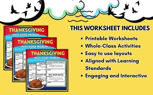 Gobble Up the Math! 40 Thanksgiving-Themed Word Problems with Answer Keys