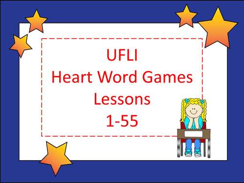 UFLI Heart Word Games Lessons 1-55 by Common Core Carnival | TPT