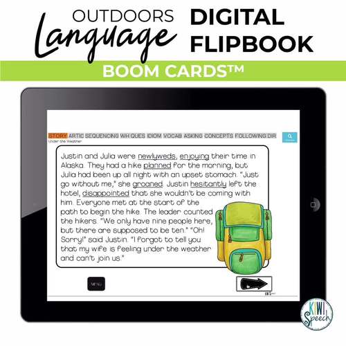Outdoors Receptive & Expressive Language DIGITAL Flip Books - BOOM Cards