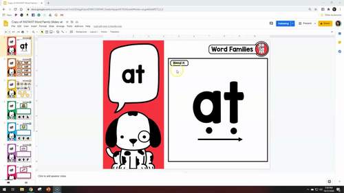 INSTANT Word Family Slide Decks PRE-LOADED TO SEESAW & GOOGLE SLIDES™