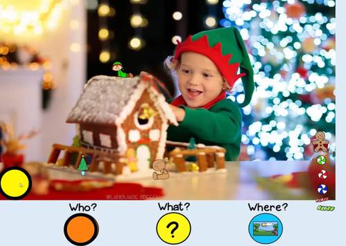 Christmas Boom Cards Speech Therapy Real Photos and WH Question Visuals