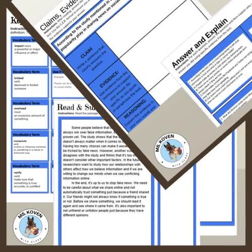 Fake News & Information Overload – Article, Vocabulary, CER Writing ...