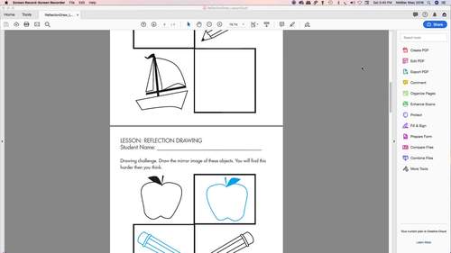 3 Pack Reflection Drawing Sheets for Middle/High School Grades | TPT