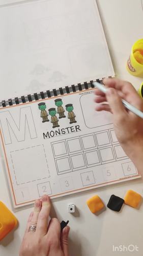 Preschool Write and Play: Halloween * Shapes and Numbers * Play-Doh Mats