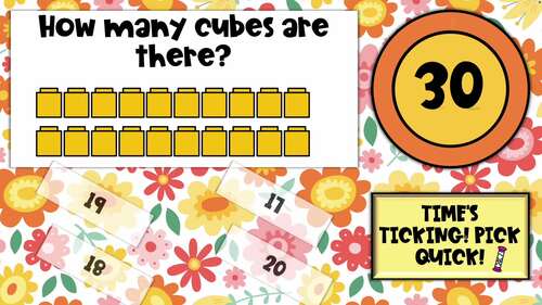 Math Review Game Show for Kindergarten End of the Year Numbers 1 to 20 Game