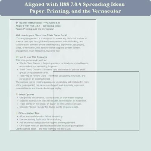 New Information Dissemination Methods Trivia Game — HSS 7.8.4 | TPT