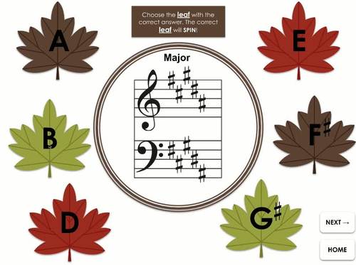 Spinning Leaves | Major Key Signatures | Digital Music Game | TPT