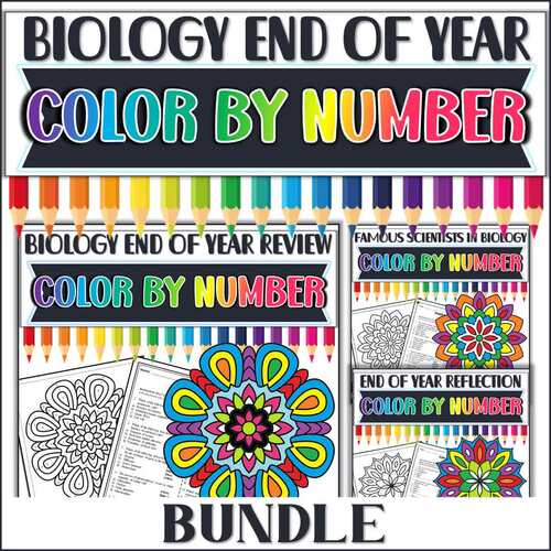 Biology End of Year Color by Number Activity Bundle|Review|Scientist ...