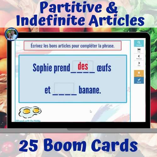 French Partitive and Indefinite Articles Boom™ Cards articles indéfinis ...