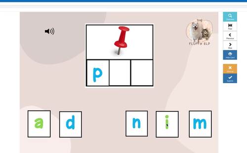 Spelling CVC Words - Boom™ Cards and Printable Worksheets by The Fluffy SLP